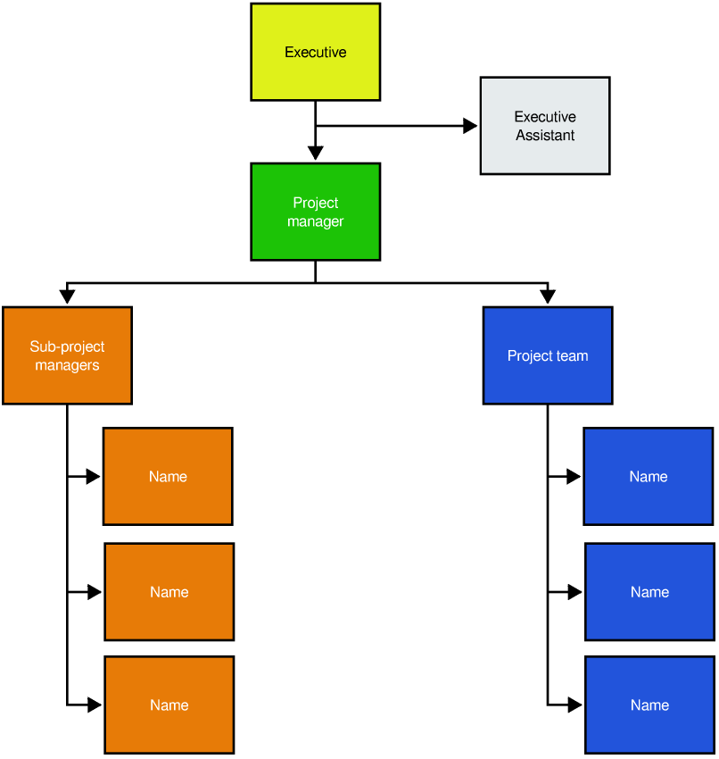 Project Management Organization Chart Template Slickplan