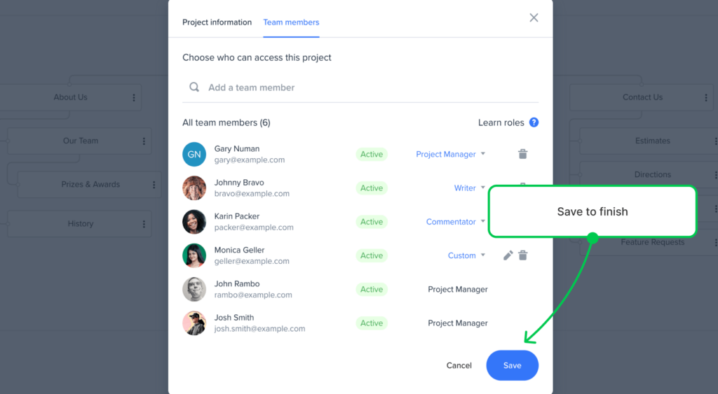 Adding a Project Manager | Slickplan