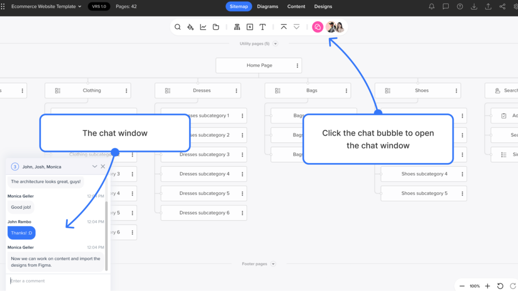 Using Real-Time Messaging (Chat) | Slickplan