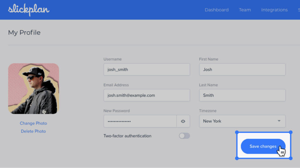 Updating Your Password | Slickplan Updating Your Password | Slickplan