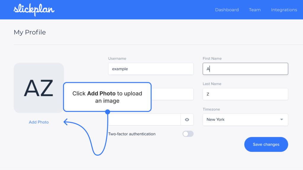 Update Your Basic Profile Information | Slickplan