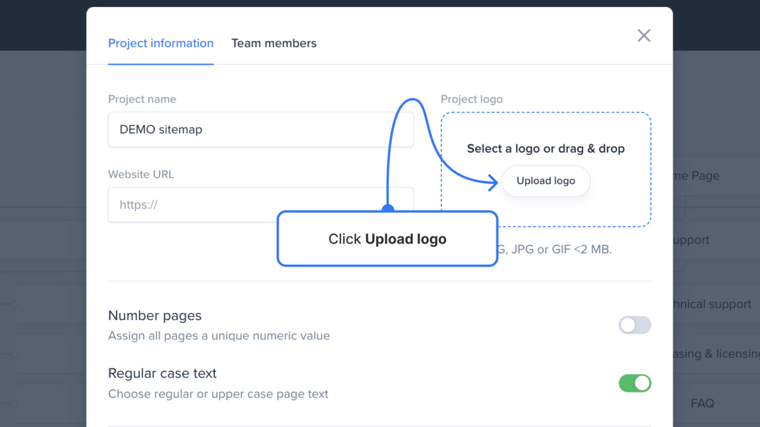 Adding Logos to Shared Projects | Slickplan