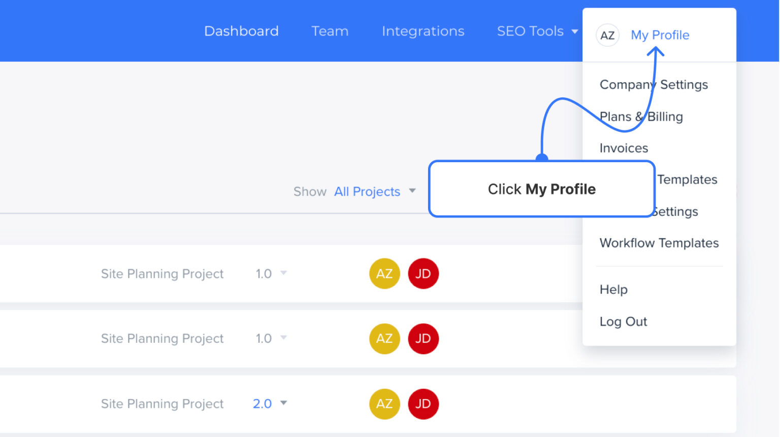 Update Your Basic Profile Information | Slickplan