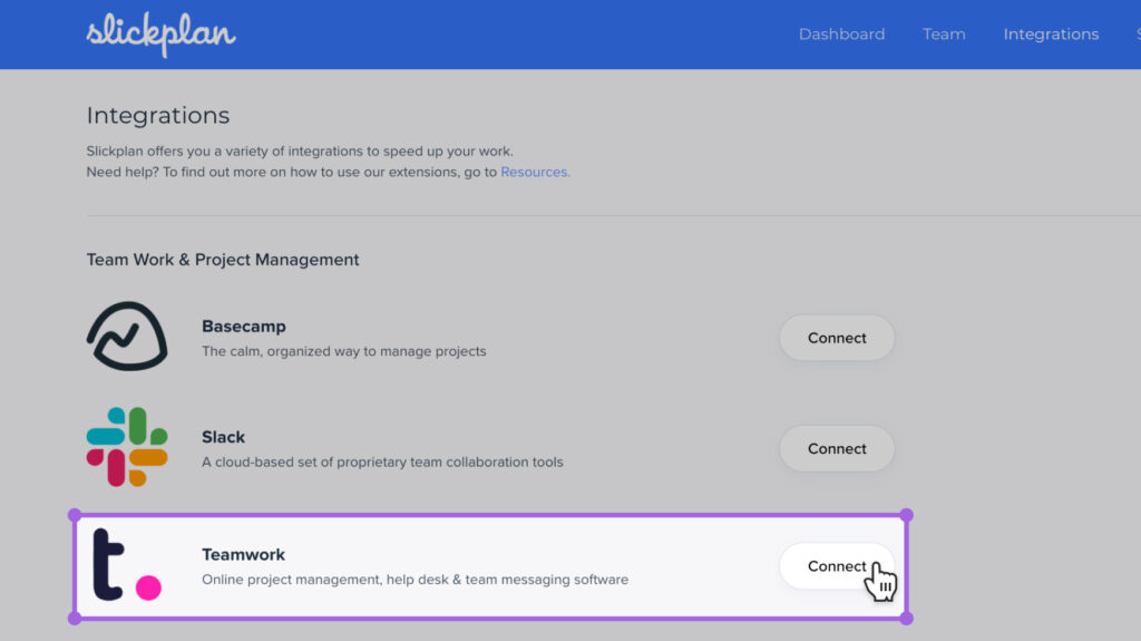 Integrating Slickplan With Teamwork | Slickplan