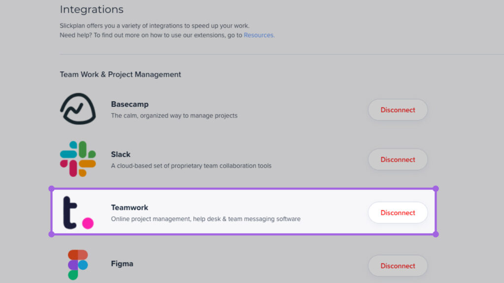 Integrating Slickplan With Teamwork | Slickplan