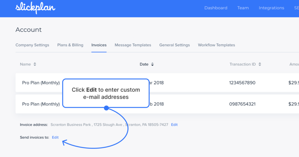 How to Add a Custom Email Address for Invoices | Slickplan