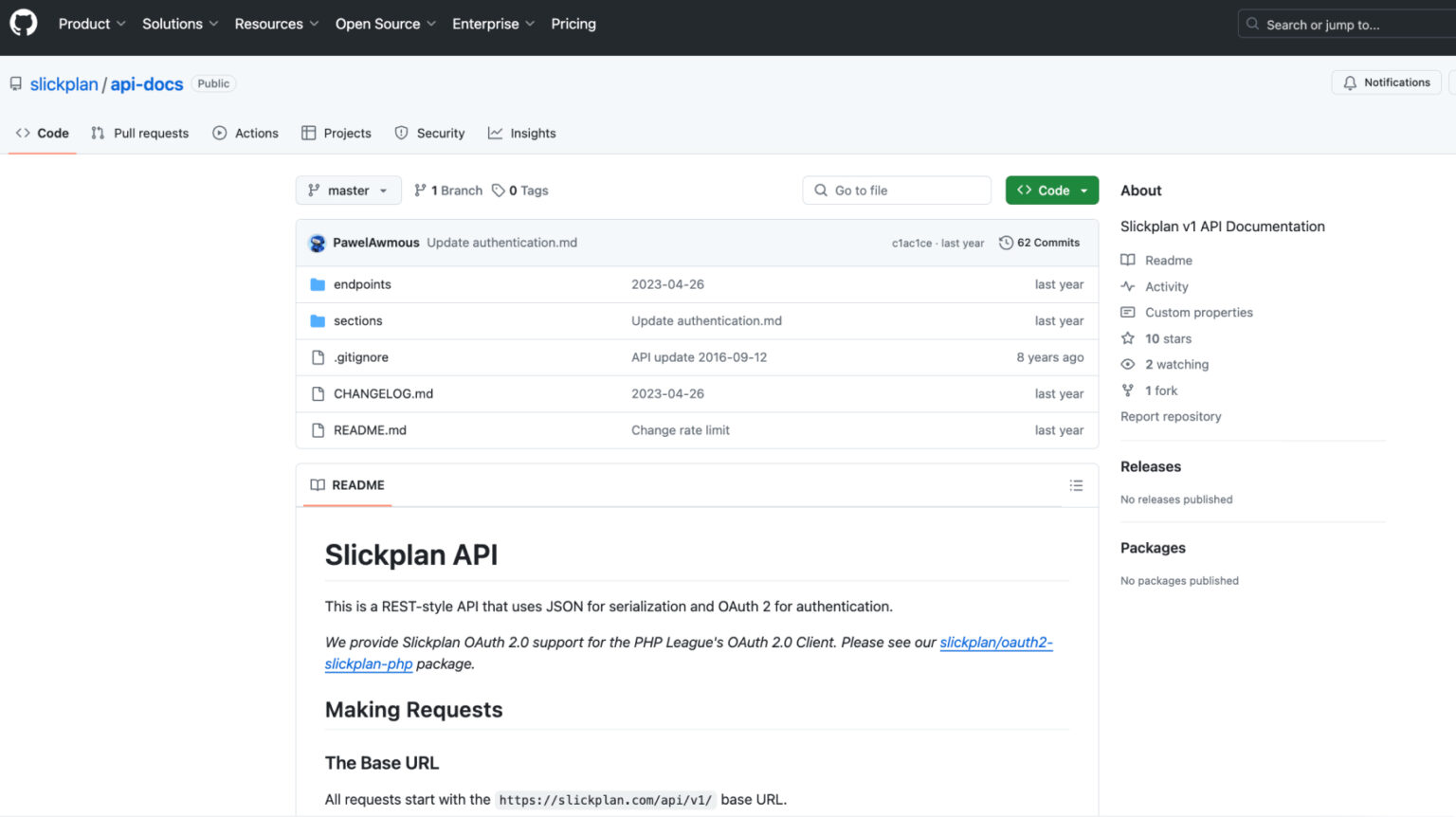 Developer API Overview | Slickplan