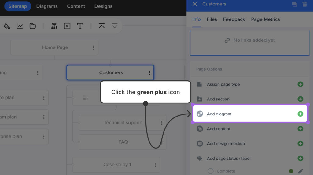 Add Multiple Diagrams to a Sitemap Page | Slickplan