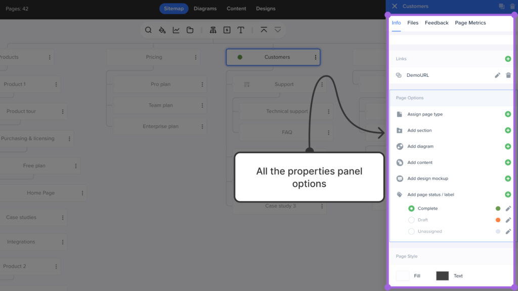 Sitemap Properties Panel: Quick Guide | Slickplan