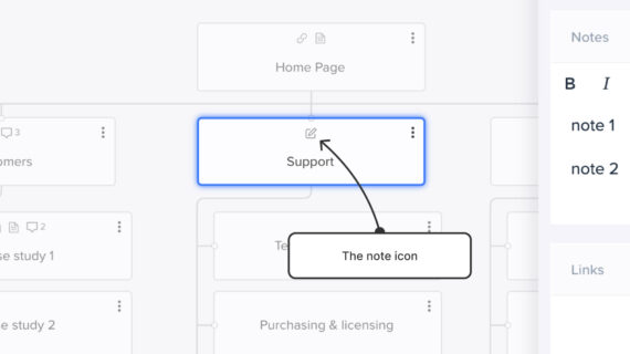 Adding Notes to Pages | Slickplan