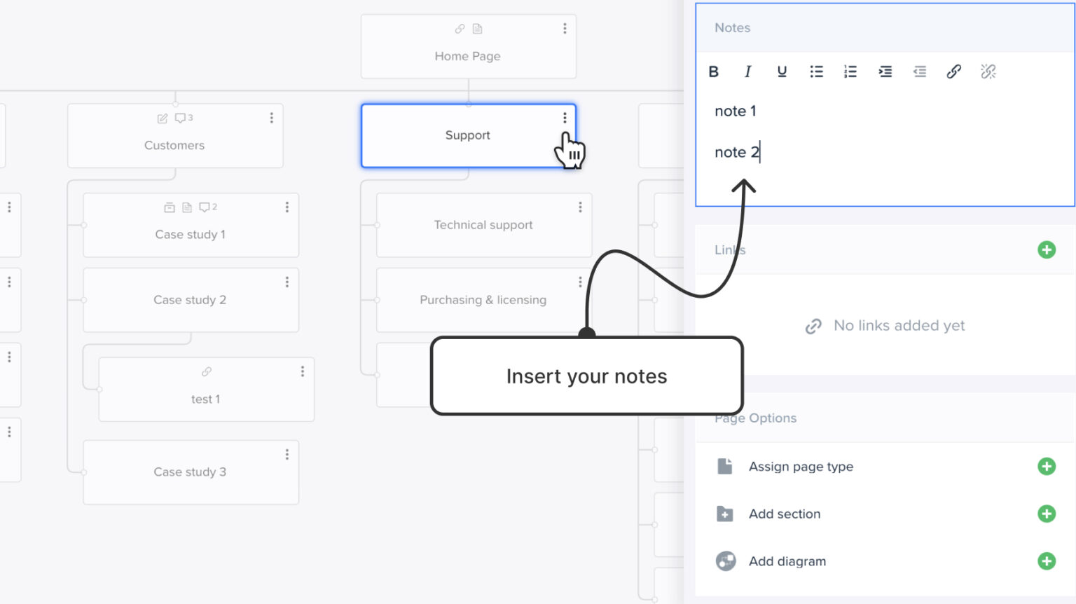 Adding Notes to Pages | Slickplan