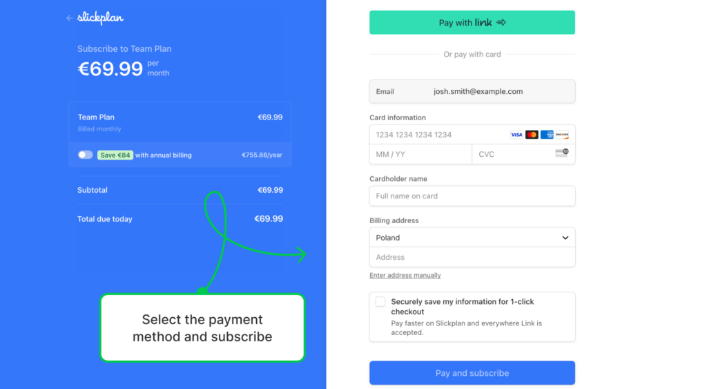 Updating Payment Information | Slickplan