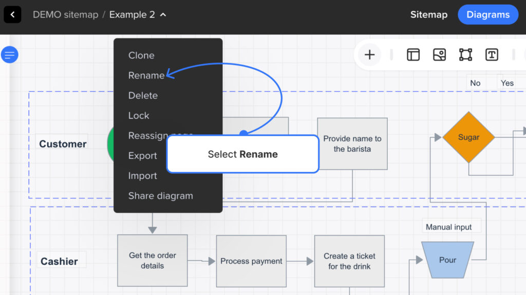 Rename a Diagram | Slickplan