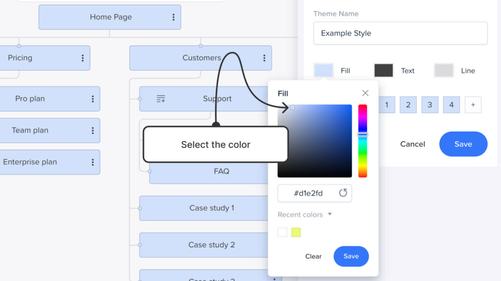 Custom Sitemap Color Themes | Slickplan